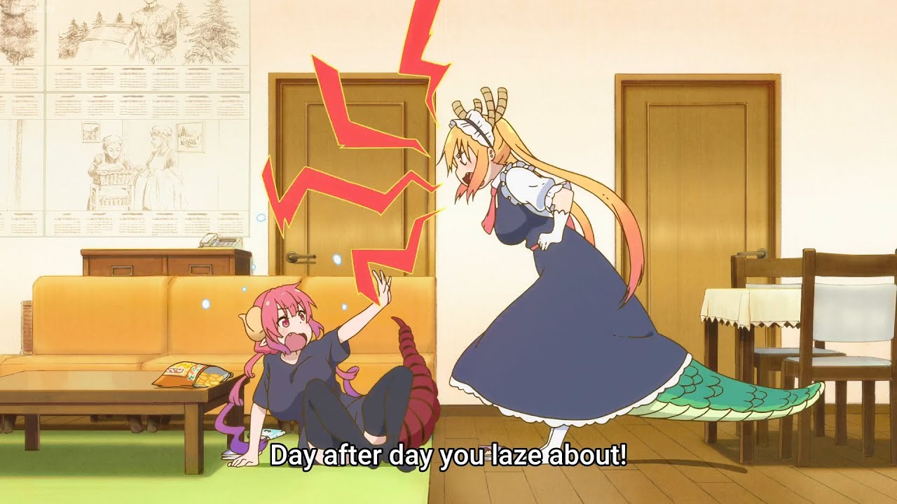 小林さんちのメイドラゴンS 5話 Tooru gets angry when Ilulu sleeps a lot || Miss ...