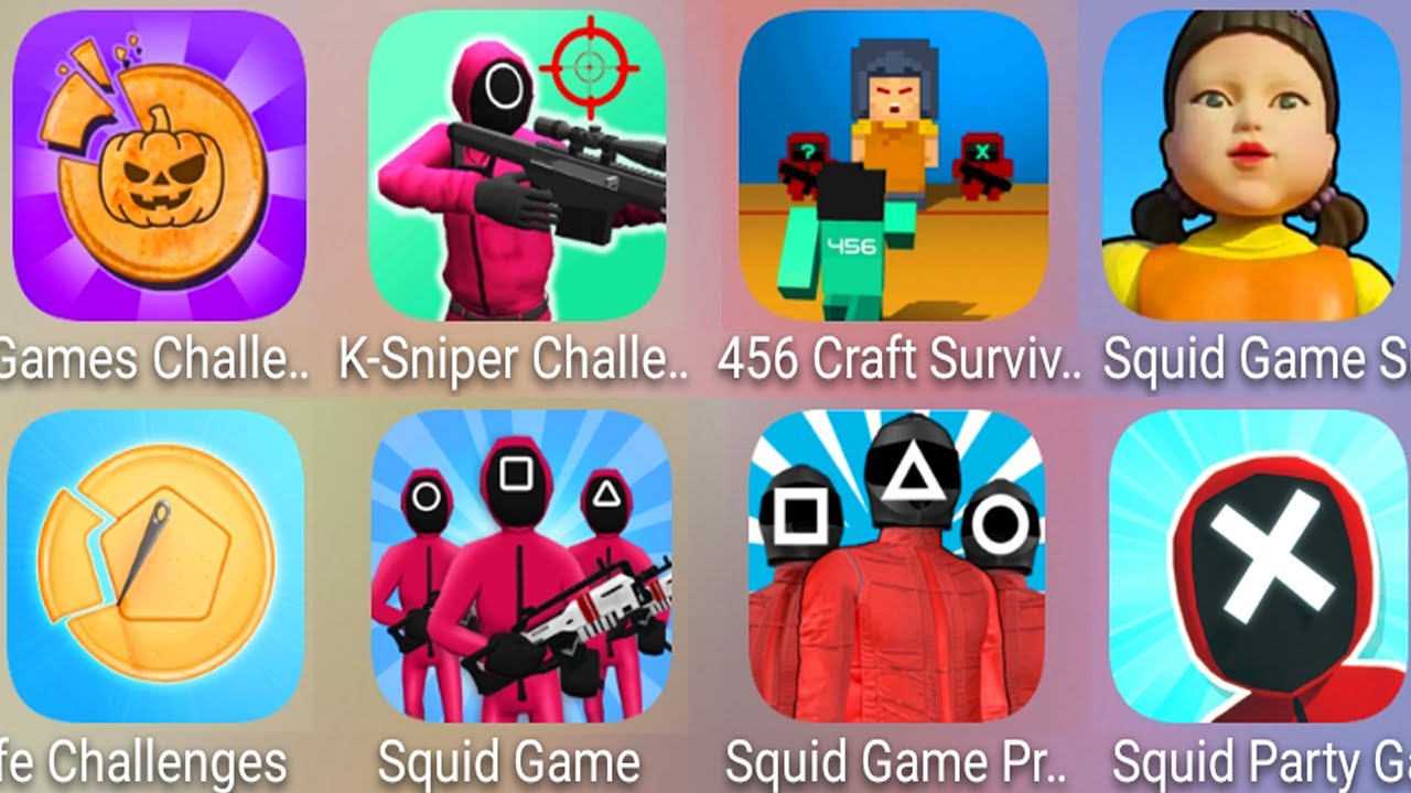 K-Games Challenge,K-Sniper Challenge,456 Craft Survival,Squid Game Survival Master,Squid Party ...