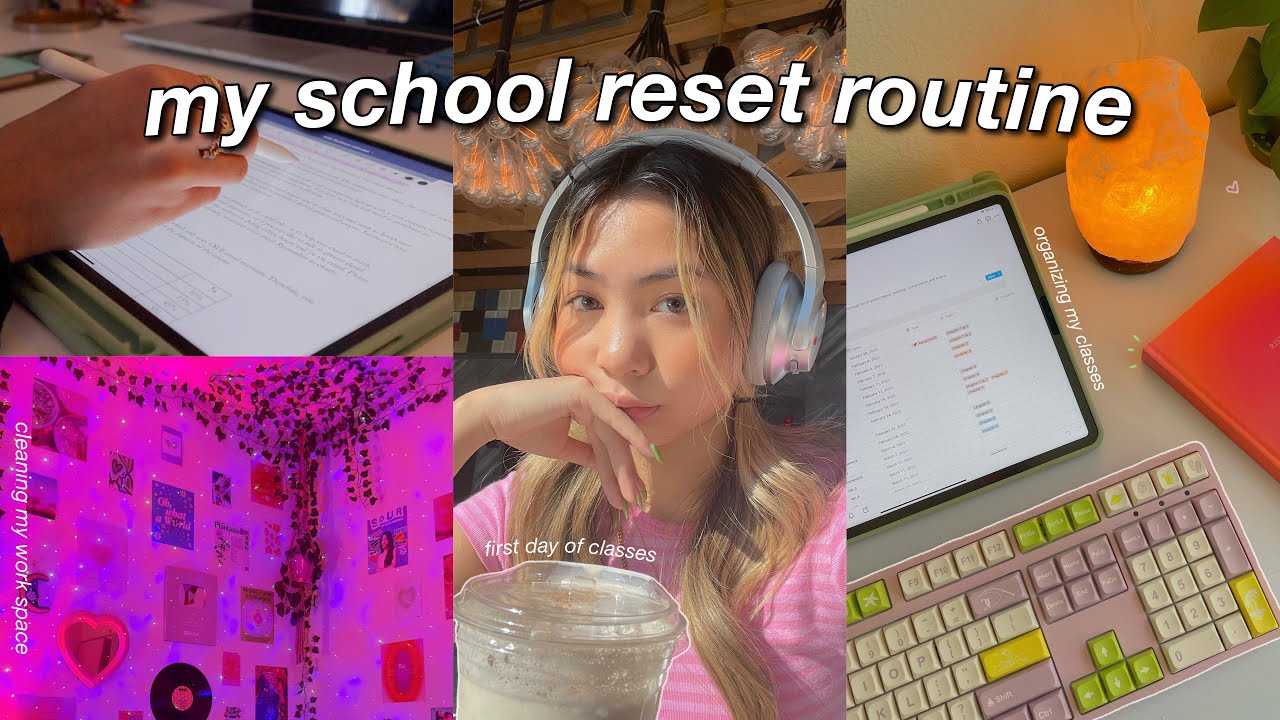 my school reset routine 📚 organizing classes, productive first days, decluttering work spaces ...