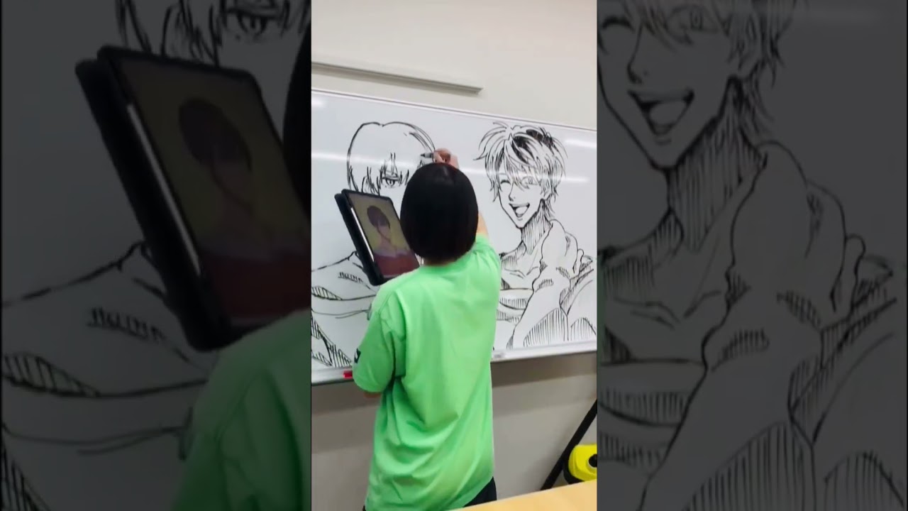 Anime Art Drawing Character Kumatani and Osahara | Uramichi oniisan # ...