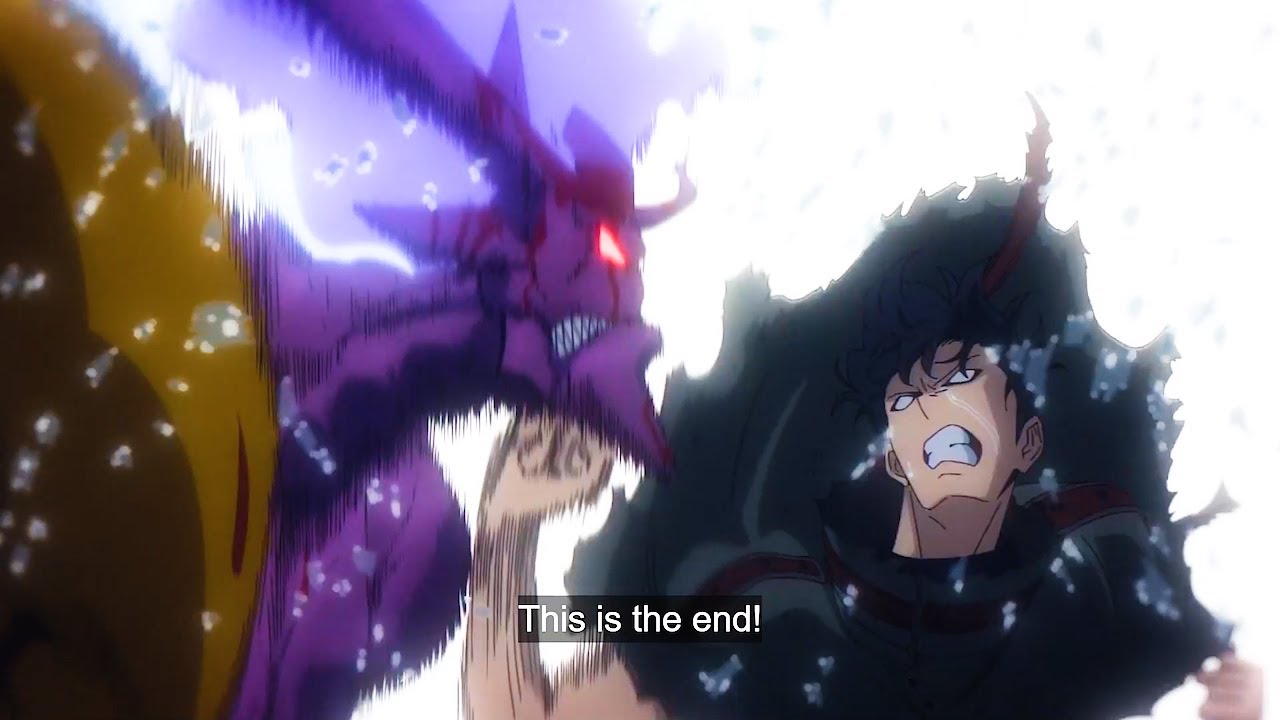 Jin Woo duels with Monarch Baran - 俺だけレベルアップな件 Ep8 - WACOCA ANIME