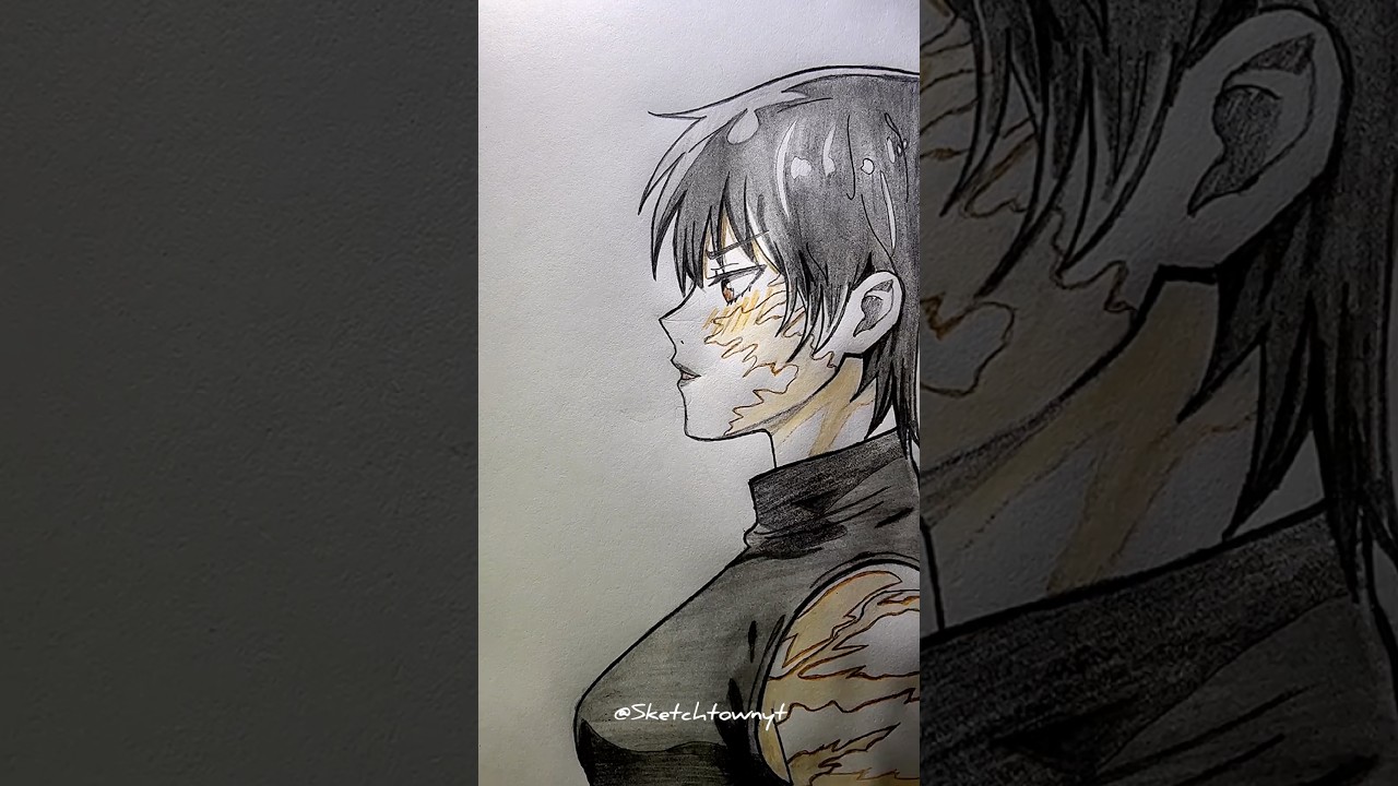Drawing Maki side profile ️#イラスト #イラストメイキング #howtodraw #jjk #創作 #アニメ ...