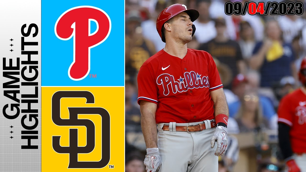 サンディエゴ・パドレス対フィラデルフィア・フィリーズの全ハイライト [TODAY] | 2023 年 9 月 4 日 | MLB 2023 - WACOCA BASEBALL