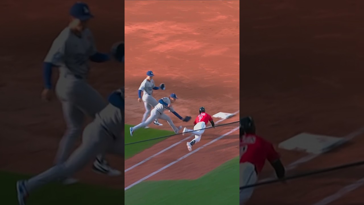 Yoshinobu Yamamoto Wins a Foot Race to Tag Out Will Wilson on a Bunt ...