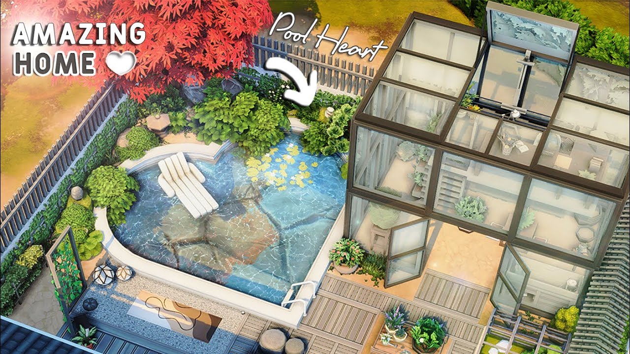 Amazing backyard 🤍 Tiny Modern House | Mt. Komorebi | NoCC | Sims 4 Stop Motion Build - WACOCA GAMES