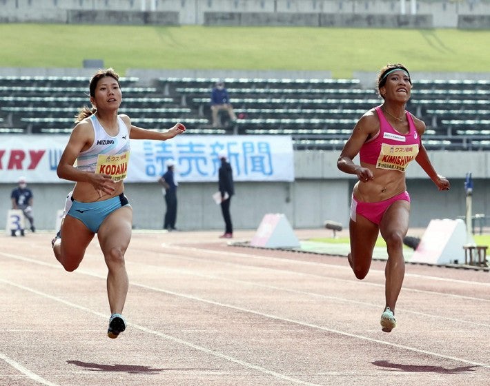 陸上 田島直人記念 女子100mで写真判定でも差つかず…大会新11秒41で君嶋愛梨沙と児玉芽生が同着優勝 - WACOCA NEWS