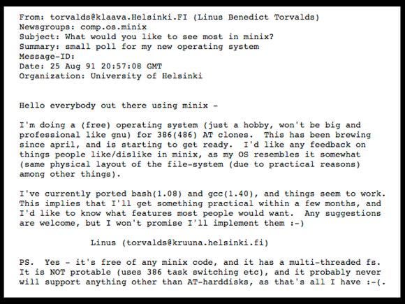 1991年の今日、21歳のLinus Torvaldsがオンライン投稿でLinuxを紹介した。 - WACOCA NEWS