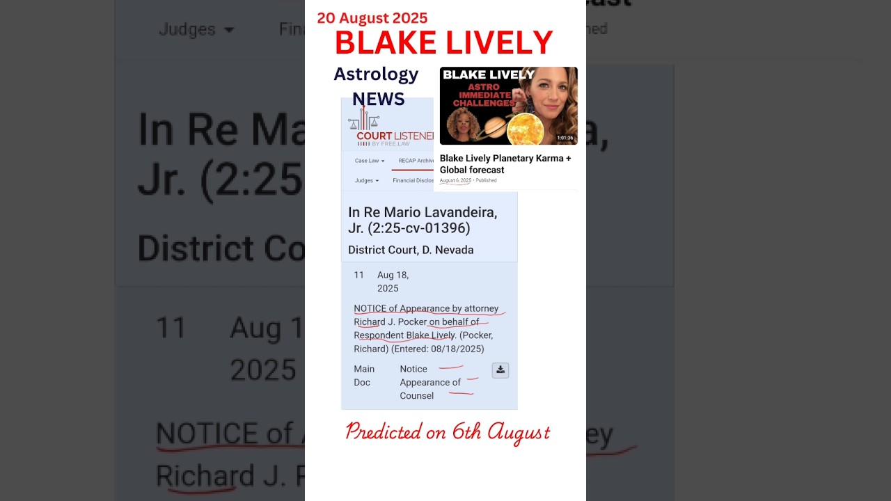 Blake Lively: 'New Attorney '...as predicted on August 6th | Astrology ...